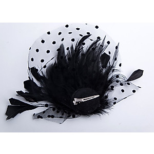 Cizoe Fascinators 20s Gatsby Flapper Acessories Art Deco Party Accessory Peacock Feather Headpiece(1A-Black)