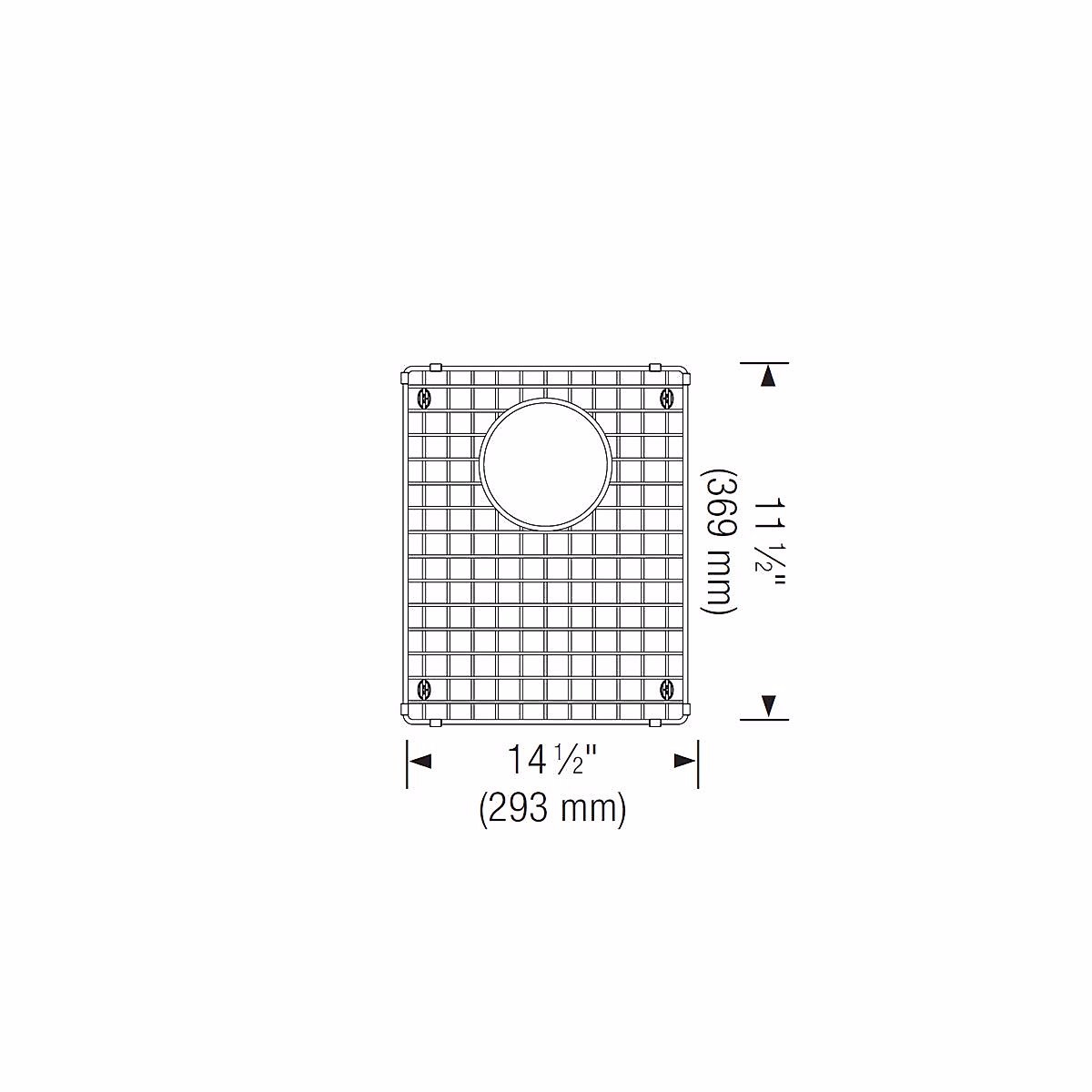Blanco 223189 Stainless Steel Sink Grid (Precision & Precision 10 1-3/4 Bowl right bowl & Quatrus 518169) Accessory, 15.44" L X 12.44" W X 1.34" D
