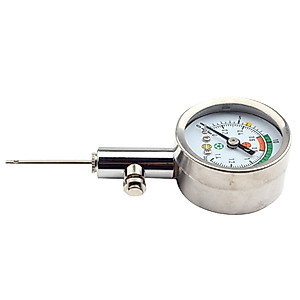 Nachvorn Pump Pressure Gauge, Digital Air Pressure Gauge for Basketball, Soccer Ball, Football, Volleyball and Other Inflatables Silver Color