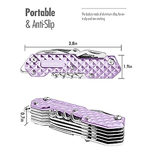 FantastiCAR 15 in 1 Multi-Tool, EDC Folding Pocket Knife with Premium Gift Box for Camping, Fishing, Hunting, Survival, or Outdoor (Purple)