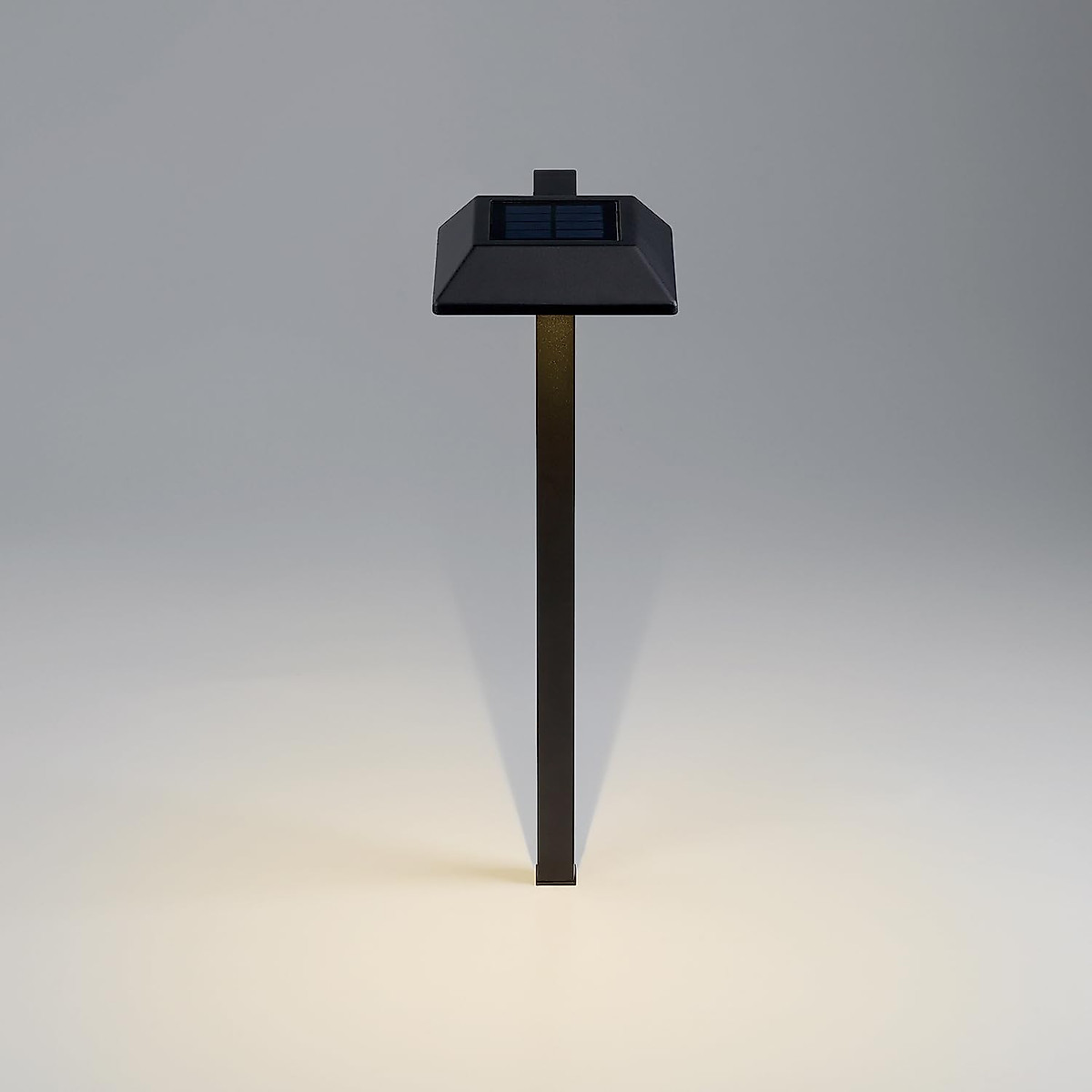 LampLust Black Solar Pathway Lights Outdoor, 4 Pack Stainless Steel Modern Path Lights, Waterproof, LED Metal Solar Garden Light for Yard, Walkway, Driveway & Landscape Lighting