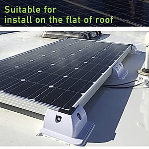 JJN 7PCS Corner Bracekt Solar Panels Mounting Brackets Kit ABS Corner Bracket Support 100W and Above Drill-Free Mount for RV, Caravans, Vehicles, Camper Vans, Roof, Sheds (White)