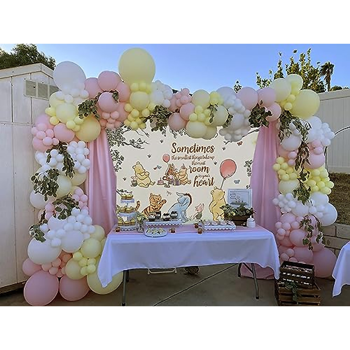 Classic Bear Backdrop Cartoon Animal Honey Bear Forest Friends 1st Birthday Photography Background Banner Boy Girls Newborn Baby Shower Party Decorations Supplies (8x6ft)