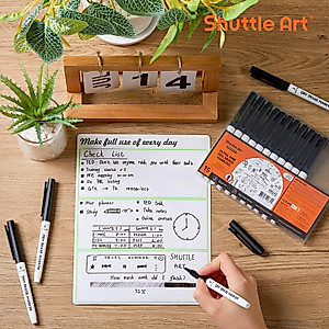 Shuttle Art Ultra Fine Dry Erase Markers, 15 Pack Black Whiteboard Markers with Erase, Dry Erase Markers Perfect For Writing on Whiteboards, Dry-Erase Boards,Mirrors for School Office Home