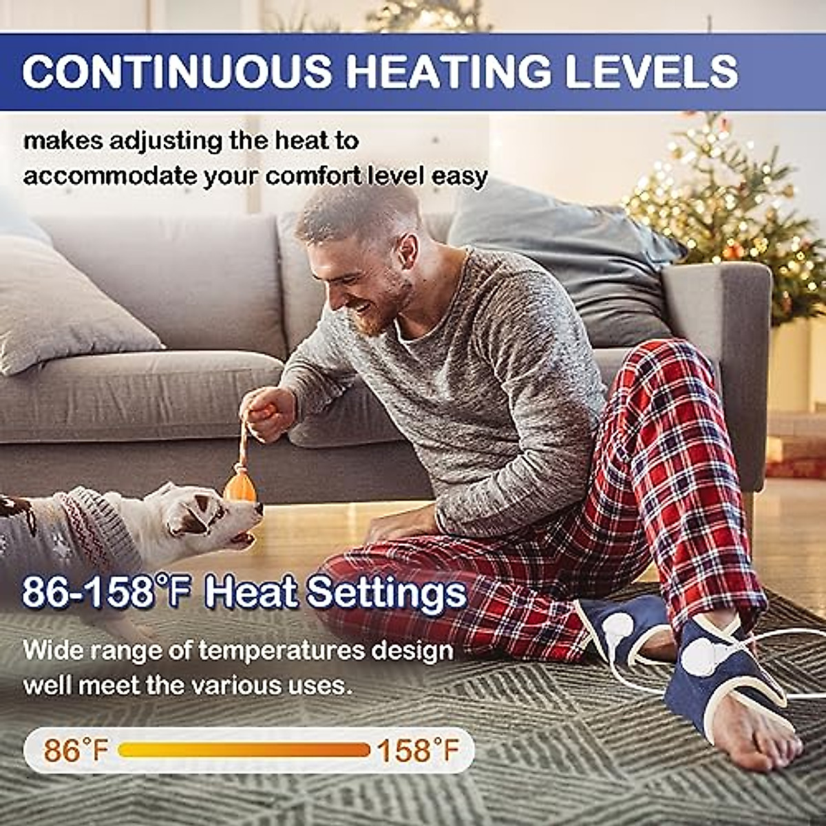 JOBYNA 2 Pack Heated Ankle Wrap for Ankle Pain Relief, 86℉-158℉ & Auto Shut Off, Electric Ankle Warmers for Achilles Tendonitis Relief, Plantar Fasciitis Relief, Sprained Ankles and Heels