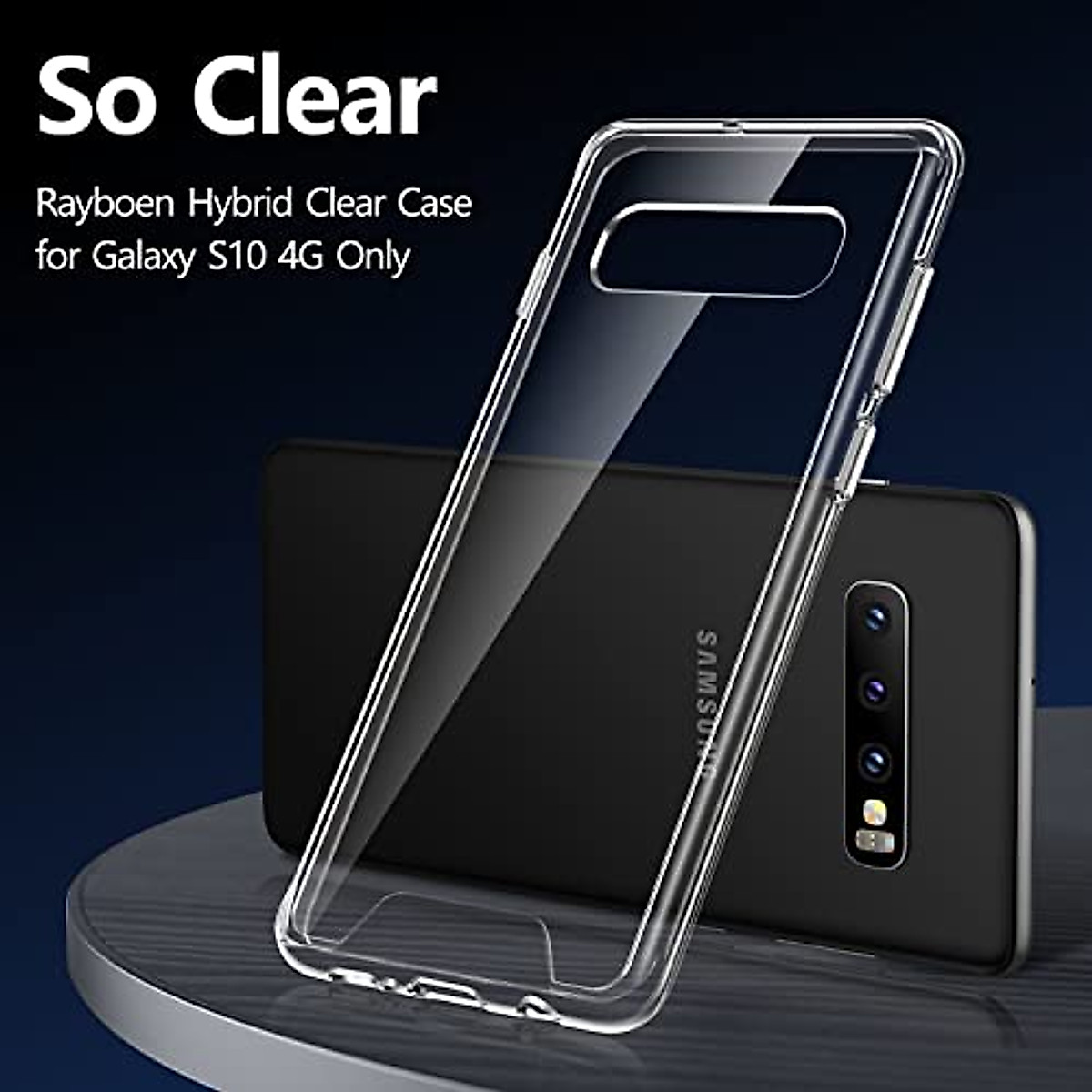 Rayboen Case for Samsung Galaxy S10, Crystal Clear Case Designed Shockproof Cover Thin Phone Protective Case for S10 4G