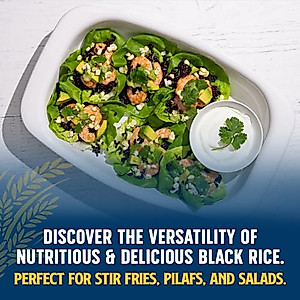 Lundberg Organic Rice, Black Pearl - Whole Grain Gourmet Black Rice for Healthy Meals, Vegan Food, Certified Gluten-Free Rice, Pantry Staples, 16 Oz