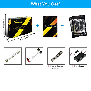 VONADO LED Light Kit Compatible with Lego OBI-Wan Kenobi's Jedi Starfighter 75333, DIY Light Compatible with OBI-Wan Lego (NO Lego Model, ONLY Lights)