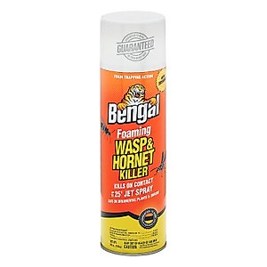 Bengal Foaming Wasp and Hornet Killer – Long Range Wasp & Hornet Spray with Foam Trapping Action – Non-Staining Outdoor Long Distance Foaming Wasp Spray – Kills on Contact, 18oz, 1-Pack