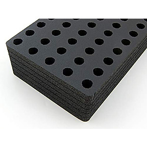 Polar Whale Test Tube Rack Black Foam Storage Rack Organizer Stand Transport Holds 50 Tubes Each Fits up to 12mm Diameter Tubes