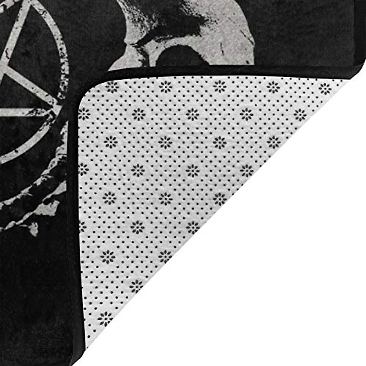 3x5 Rug 60x39 inch Rugs Bedside Mats Home Decor Carpet Luxury Fashion Non-Slip-Gothic Occult Satan Penta Symbol Skull