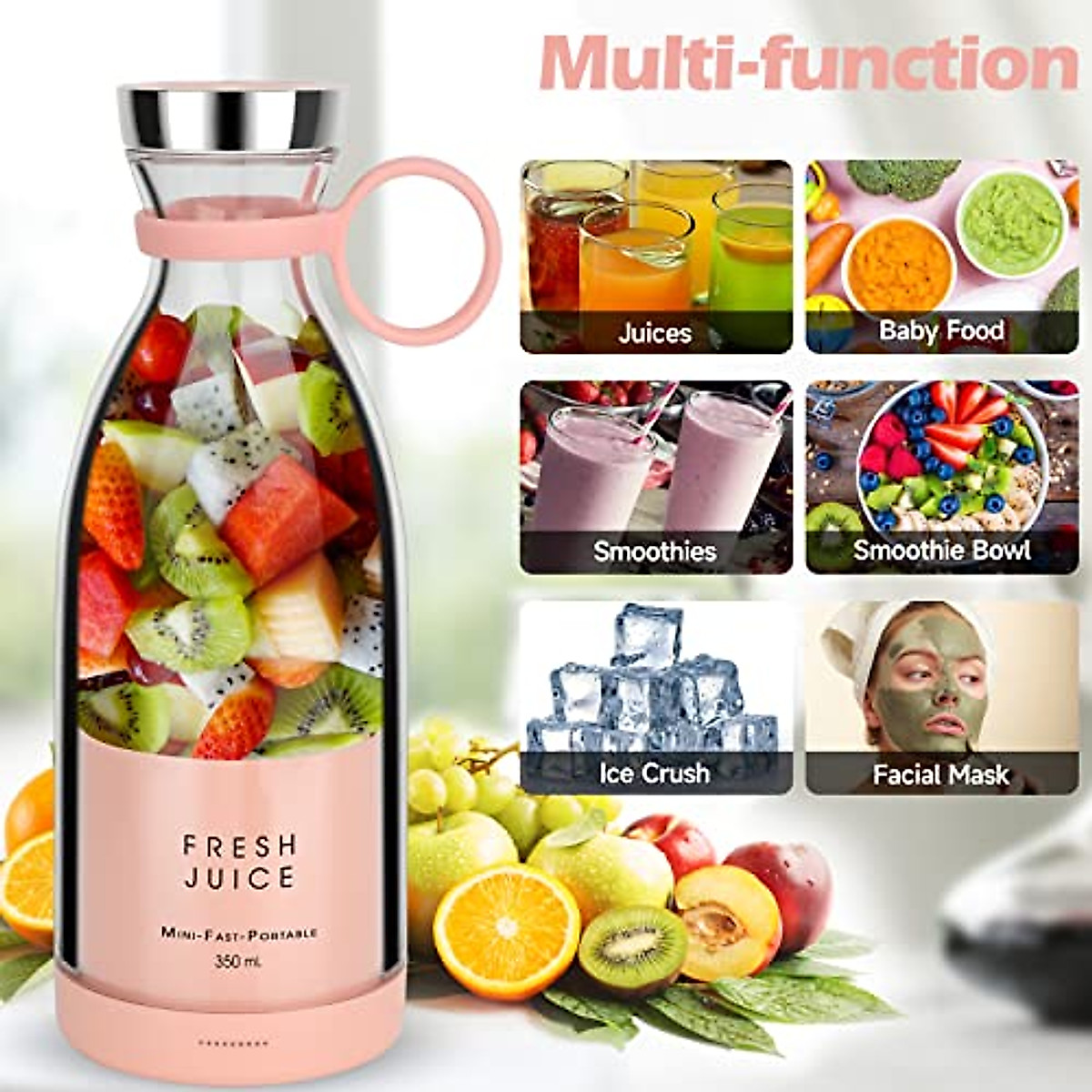 Personal Size Blender, Portable Blender, Battery Powered USB Blender Small Blender, Blender, Hand Blender, Cup Blender