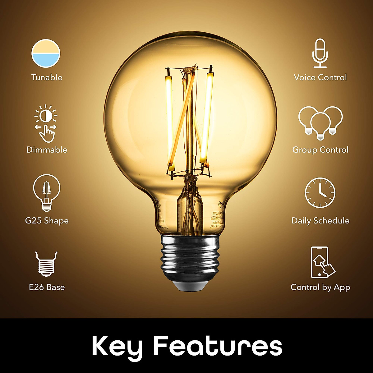 Geeni Smart Light Bulb - Alexa and Google Home Compatible, Tunable White LED Programmable and Dimmable Wifi Light Bulb, App Controlled (G25-2 Pack)