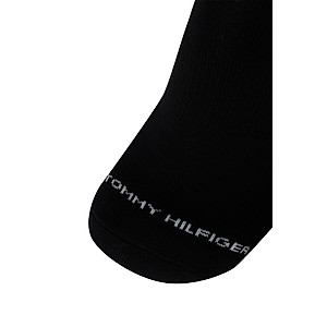 Tommy Hilfiger Men's Athletic Socks - Cushioned Crew Socks (12 Pack), Size 7-12, Pure Black