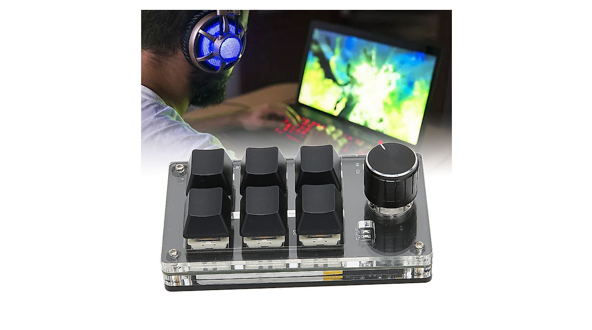 Heayzoki 6 Keys Programmable Keypad, Mini Macro Pad Mechanical Gaming ...