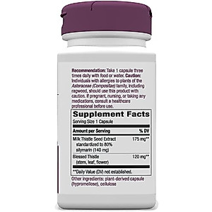 Nature's Way Standardized Milk Thistle, Liver Function Support*, 60 Vegan Capsules