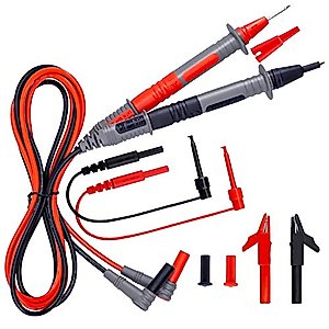 KAIWEETS Soft Silicone Electrician Test Leads Kit CAT III 1000V & CAT IV 600V with Alligator Clips and Needle Probe for Fluke/AstroAI/INNOVA Multimeter Electronic Clamp Meter 9PCS
