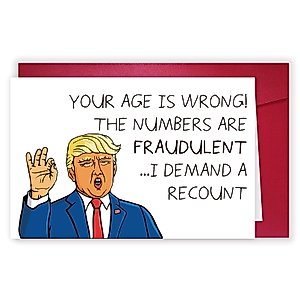 Joukfun Hilarious Donald Trump Recount Card, Humor Birthday Card, Card for 30th 40th 50th Him Her
