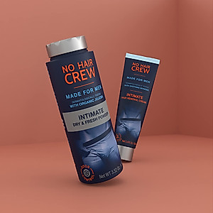 No Hair Crew | Intimate Bundle | Includes Hair Removal Depilatory Cream for Men and Dry & Fresh Body Powder for Sweat and Odor Control