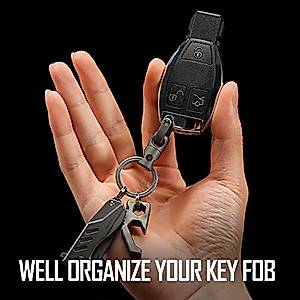 KeyUnity KM13 Swivel Keychain with D Ring Key Shackle, Titanium Rotatable Key Organizer