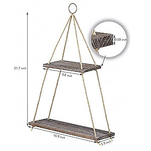 MITIME Shelves for Wall & Window Plant Shelf Indoor - Floating Wall Shelves for Living Room, Bathroom, Bedroom, Kitchen, Office - Wall Hanging Shelf - Boho Wall Decor Home , Triangle 2 Layers (1)