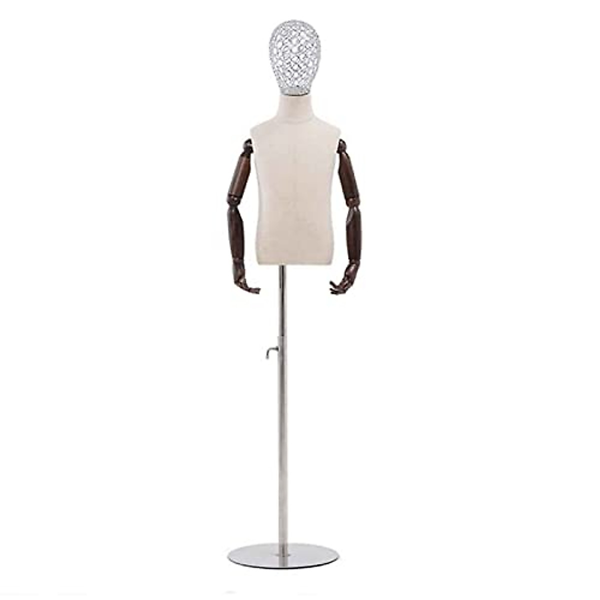 Tailors Dummy Mannequins Child Mannequin Tailors Dummy Model Adjustable Height Body Manikins Round Base Clothes Display Rack Window Display High-end People Table Clothing Store Dressform Mannequin