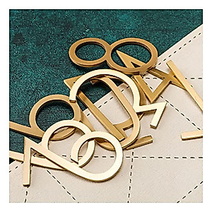 0-9 60mm Golden Brass Numbers, Retro Villa Hotel Door Plates Address Dormitory Room Numbers, DIY Wall Decor, 1pcs (Color : Number 6)