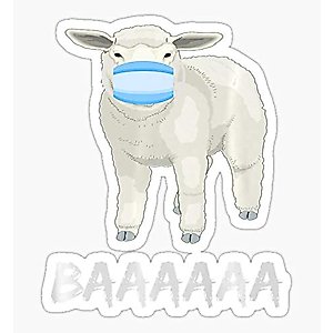 Anti mask Sheep or sheeple with face mask - Sticker Graphic - Auto, Wall, Laptop, Cell, Truck Sticker for Windows, Cars, Trucks