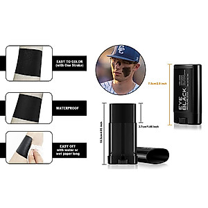 Wismee Eye Black Baseball Accessories, Anti-Glare Eye Black Pink Black for Baseball Softball Football,Waterproof Ultra-Long Lasting Black Eye Stick for Sports Halloween Cosplay Costume Parties