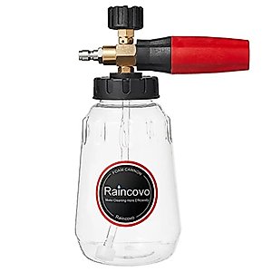Raincovo Foam Cannon for Pressure Washer, Transparent Bottle Heavy Duty, Soap Cannon Lance Adjustable, 1/4 Inch Quick Connect