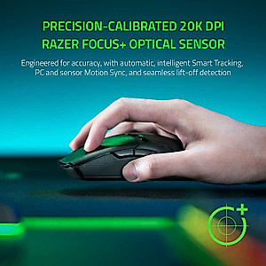 Razer Viper Ultimate with Charging Dock - Ambidextrous Esports Gaming Mouse Powered by HyperSpeed Wireless Technology (Focus+ 20K Optical Sensor, 74g Lightweight, RGB Chroma) Black