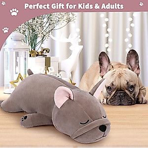 Auspicious beginning 30'' Giant French Bulldog Plush Stuffed Animal- French Bulldog Dog Plush Pillow Plushies, Large Sleeping French Bulldog Large Plushie Toy, Birthday Gifts for Kids Girls Boys