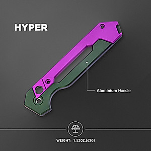 Kizer Hyper Folding Knife Handle Scales One Set Purple & Green Aluminium Scales for Pocket Knife Hyper H3632PG