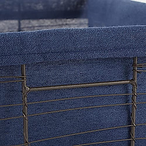 DII Farmhouse Chicken Wire Storage Baskets with Liner, Medium, Vintage French Blue, 11x7.88x7", 2 Piece