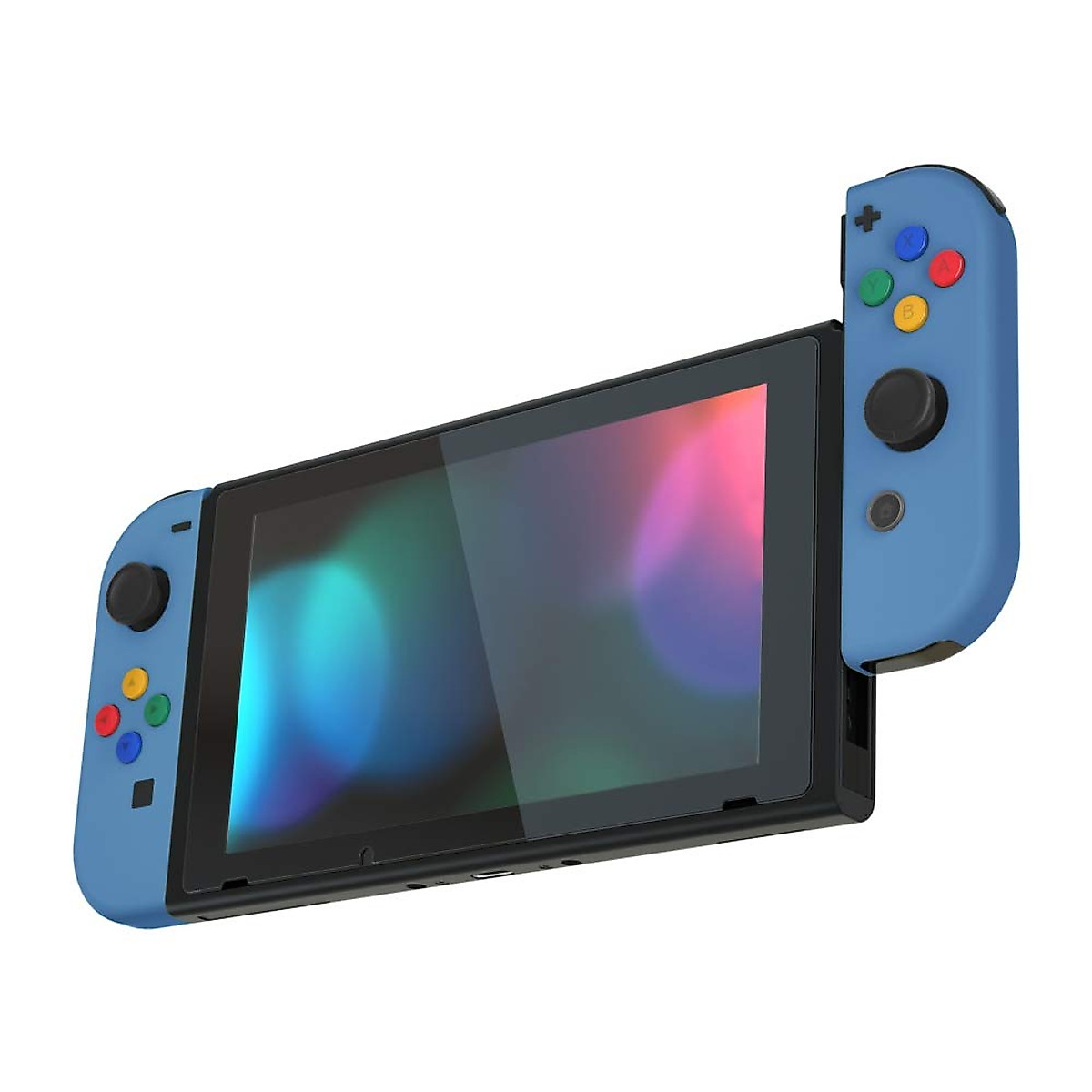 eXtremeRate DIY Replacement Shell Buttons for Nintendo Switch & Switch OLED, Airforce Blue Custom Soft Touch Housing with Corlorful Button for Joycon Handheld Controller - Console Shell NOT Included