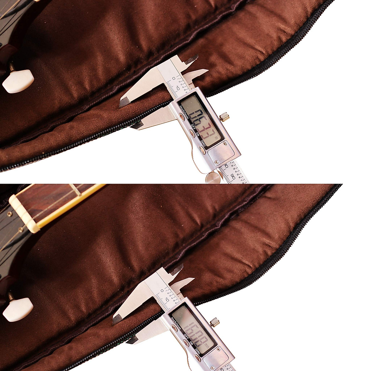 MUSIC FIRST Original Design 0.65" (16mm) Thick Padded Country Style 5-string Banjo Case, Banjo Gig Bag (Fit for Overall Length 38 inch / 96~97cm Full Size Banjo).