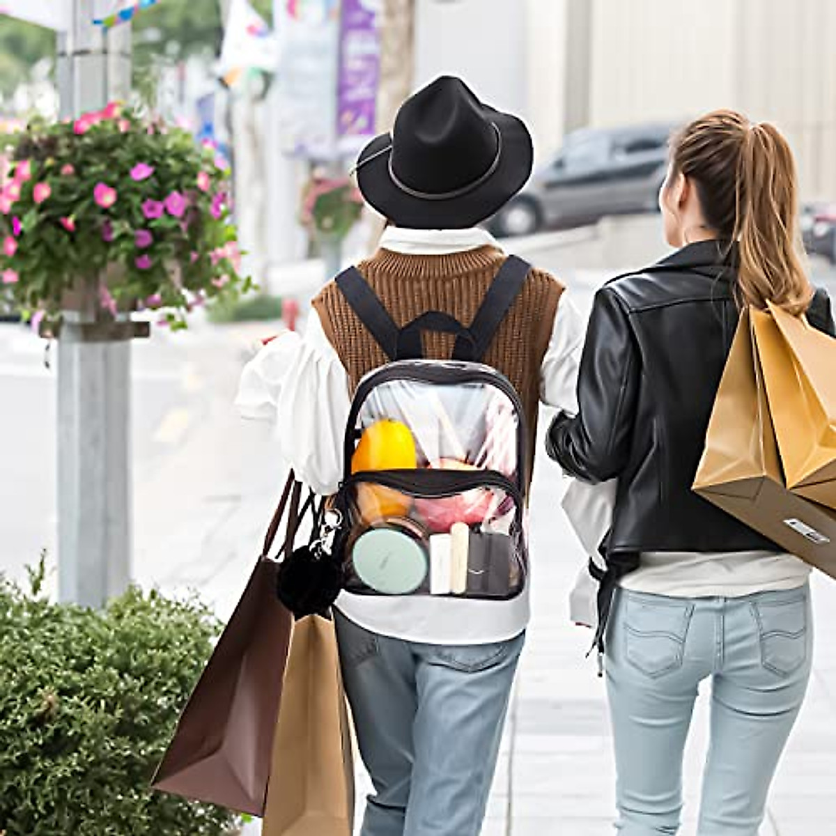 LYroo Clear Bag Stadium Approved Mini Backpack and Clear Crossbody Bag for Women Stadium Concert