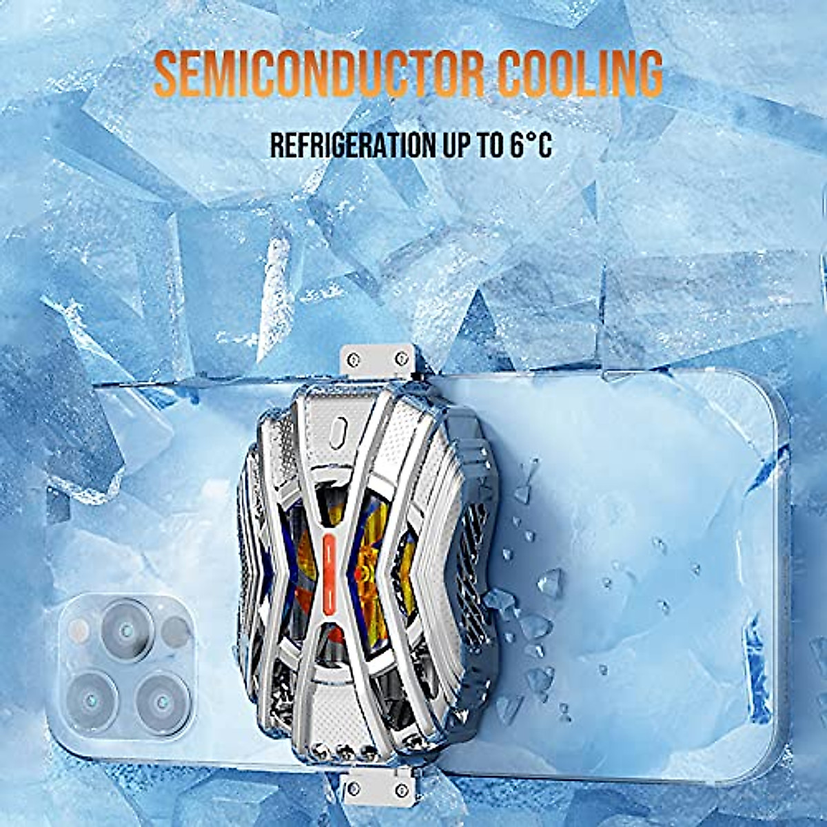 OCUhome Phone Cooler, P40 Universal Semi-Conductor Phone Radiator Portable Quick Cooling Stable Cooling Fan for Gaming Phone White