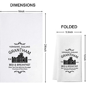 Grantham Spill The Tea Dowager Countess of Grantham Lady Violet Tea House Kitchen Towel Dish Towel Tea Towel (Grantham Towel)