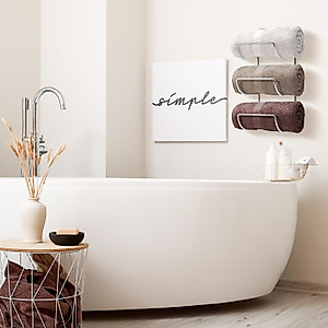 Sorbus Towel Holder for Bathroom Wall - 12 Level Wall Mounted Towel Rack Shelves for Rolled Bath Towels, Washcloths, Linen - Hanging Towel Racks for Bathroom, Spa, Salon, Towel Storage Organizer