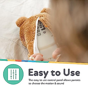 Nuby Lifelike Animated Sleeping Beaver with 8 Soothing Lullabies & 4 Calming White Noises, 30 Min Non-Stop