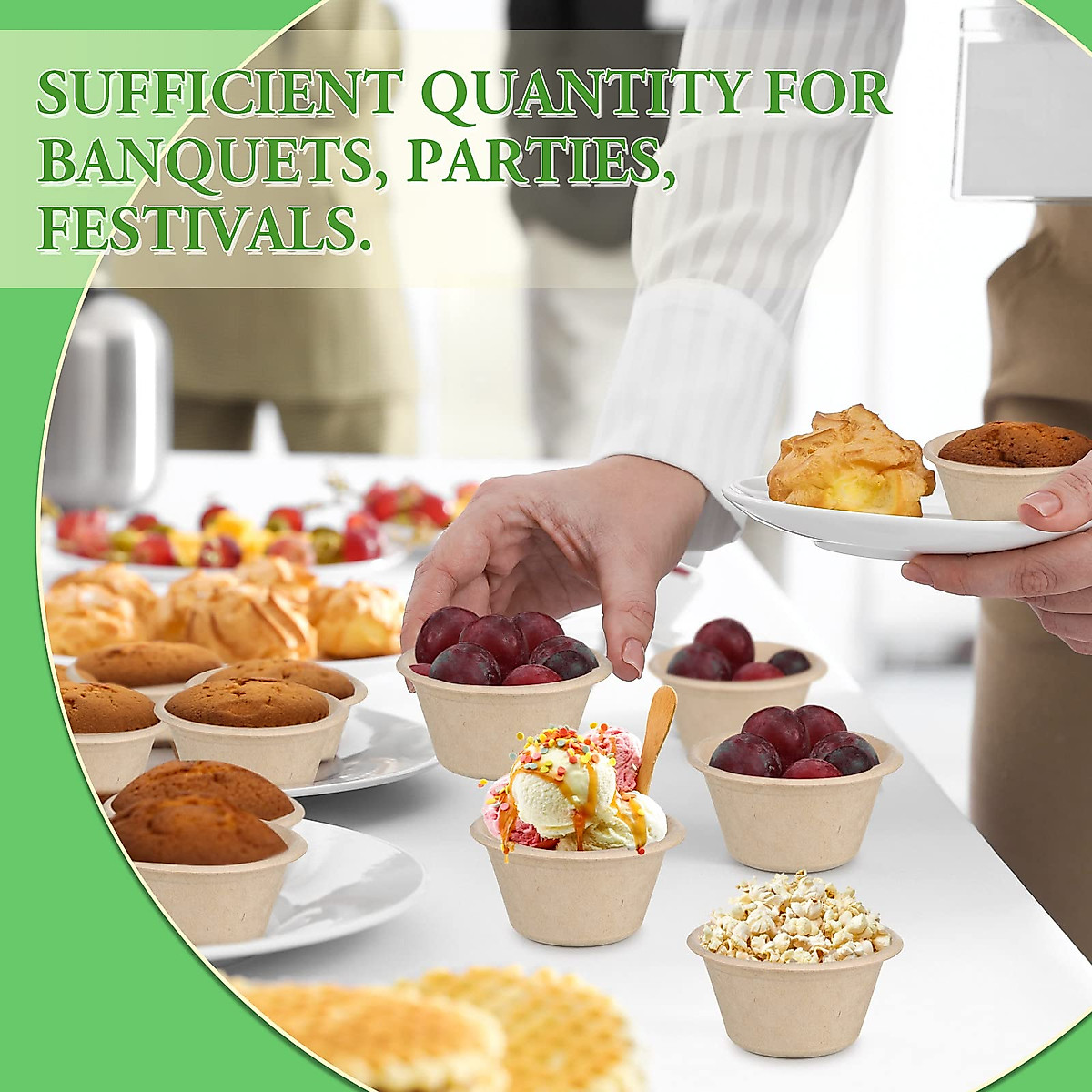 Zubebe 800 Packs 2 oz Disposable Bagasse Fiber Souffle Cups Condiment Cups Natural Bagasse Fiber Sauce Cups Sample Cups Tasting Cups for Small Sauce Portion Sample Snack Charcuterie Serving