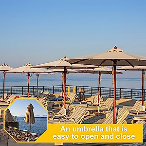 PYQTH 2 sets patio umbrella replacement canopy replacement umbrella canopy for 9ft 8 ribs Top Cover for outdoor spaces including patios gardens backyards and decks (incloud 2 Canopy and 2 Rope)