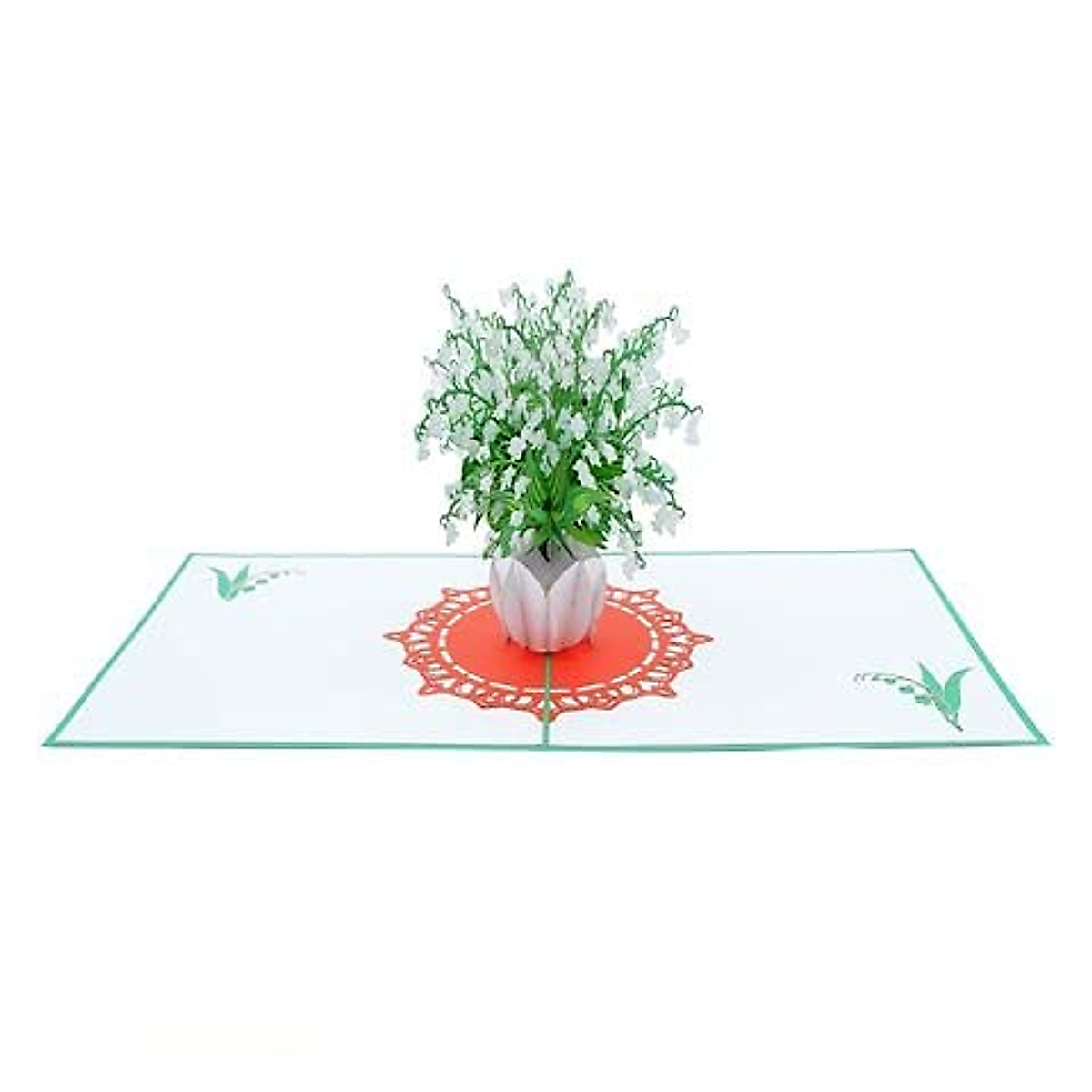 ETA Lily of the Valley Pop Up Card - 3D Happy Birthday with Flowers Design, Flower Card, for Mother’s Day, Get Well Best Wishes Mom, Women and Friends, F16