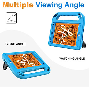 BMOUO Kids Case for iPad Mini 4/iPad Mini 5, iPad Mini 4/5 Case - Built-in Screen Protector, Shockproof Handle Convertible Stand Kids Case for iPad Mini 5th/4th Generation 7.9", Blue