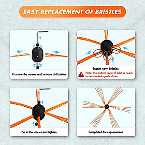 CLLVGOKD Chimney Sweep Kit 30 FT Chrome Button Locking System Chimney Cleaning kit with 9 Reinforced Nylon Flexible Rods Snap Locking 45 Degree Angle Driven by Drill for Fireplace Flue Home Use