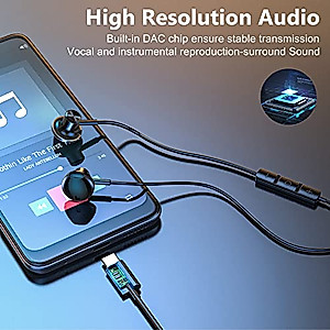 USB C Earphone Type-C Earbuds for Samsung Galaxy S22 Ultra Wired Earbuds Hi-Res Audio Headphone Noise Isolation Deep Bass Stereo Sound Headset with Mic Volume Control for Galaxy S22 S21 FE Black