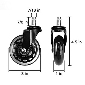 MR.FOAM Office Chair Wheel Replacement 3 Inch 1PC Change The Bad One Wheels for Office Chair Caster for