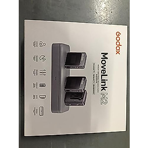 GODOX MoveLink M2 Dual Channel Wireless Microphone System, 2.4G Wireless Built-in Battery Microphone with Portable Type-C Charging Case, Lavalier Mic for Cameras, TikTok, Interview and Recording