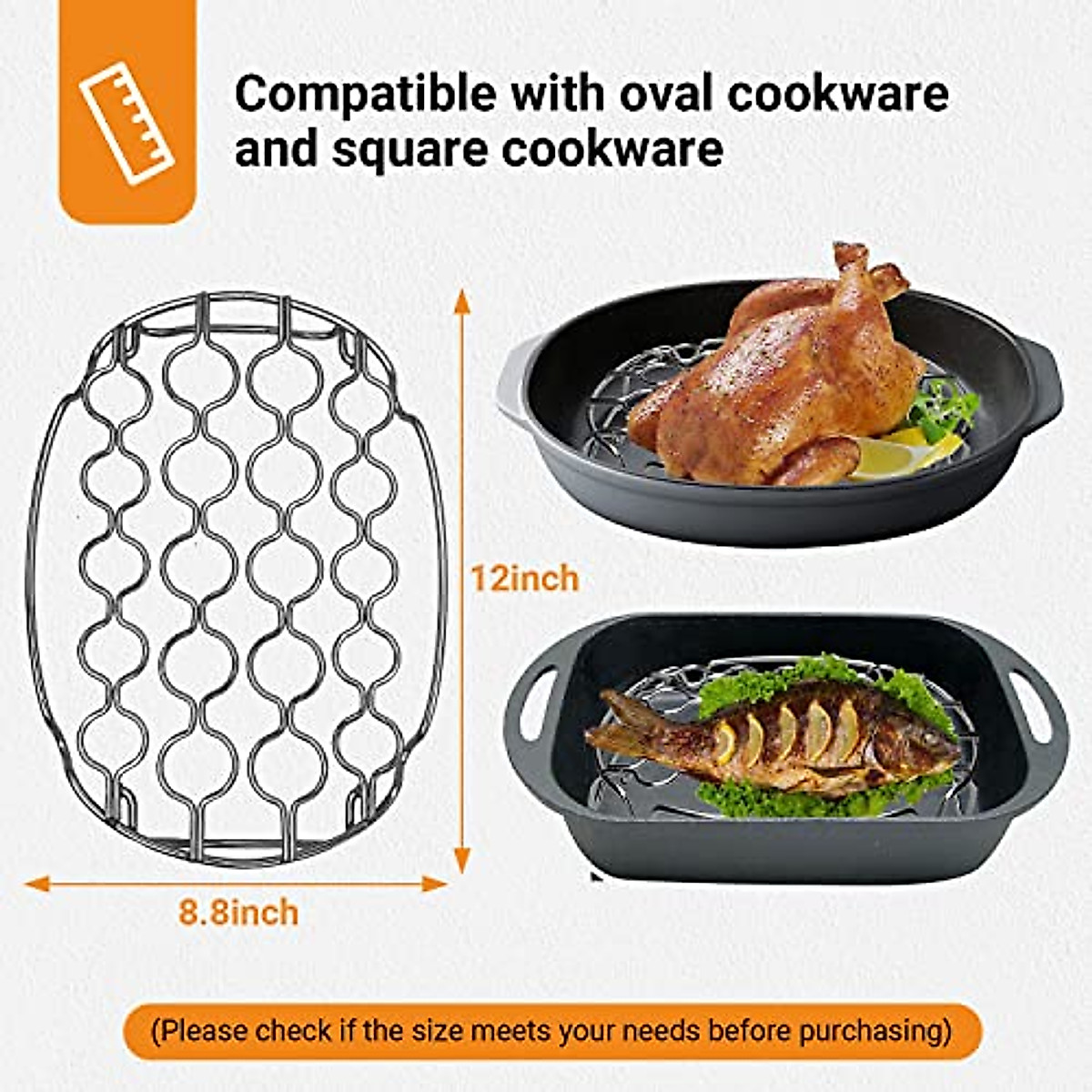 Jalapeno Rack - 12"X8.5" Popper Rack With Jalapeno Corer Tool, Jalapeno Grill Rack Contain 2 Sizes Of Holes For Different Sizes Of Peppers; Folds To Use As Steam Rack For Oval Roasting Pan And Grills